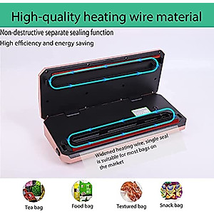 YOVYOV Vacuum Sealer Machine, 80kPa Vacuum Sealer Machine with Starter Kits, Vacuum Air Sealing System for Food Preservation, Dry & Moist Food Modes, Compact Design (Rose Gold）