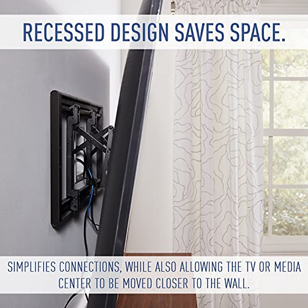 Legrand - OnQ In Wall TV Power Kit, TV Outlet Box Supports 5.1 Speaker System, TV Outlet Wall Kit to Hide Cords, Recessed TV Outlet Design Saves Space and Works with All Plugs, White, CPS306WV1