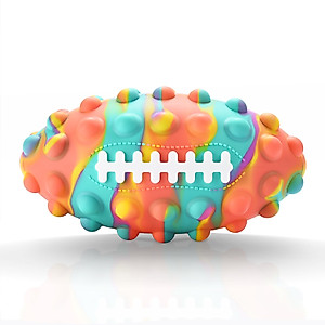 elbebe Silicone Football Fidget Toy- Pop Fidget Toy- BPA-free Popits for Kids, Multicolored Popper Toy, Squeeze Fidget Poppers / Fidget Ball, Bubble Pop Stress Relief Toy, Pop Toy (Ombre Color)