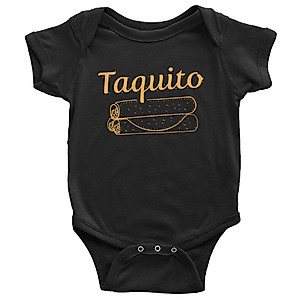 Threadrock Taquito | Baby Son or Daughter Infant Bodysuit | 6 Months, Black