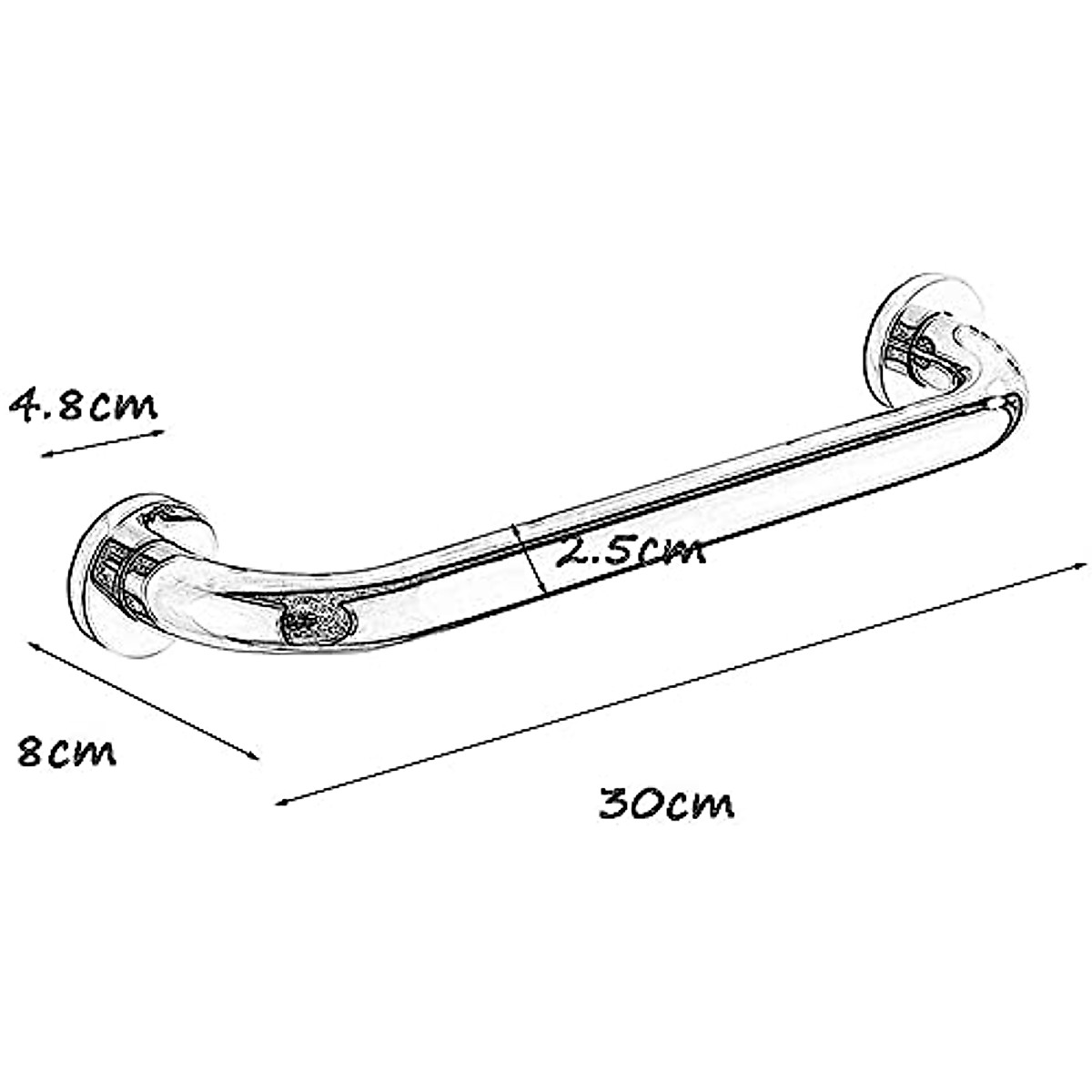 CRODY Grab Bars for Bathroom, Brass Bathroom Grab Bar Support Handle, Shower Handicap Safety Handrail, Mirror Surface Anti-Slip Assist Straight Railing, Elderly Toilet Balance Grip, Towel Rack Toilet