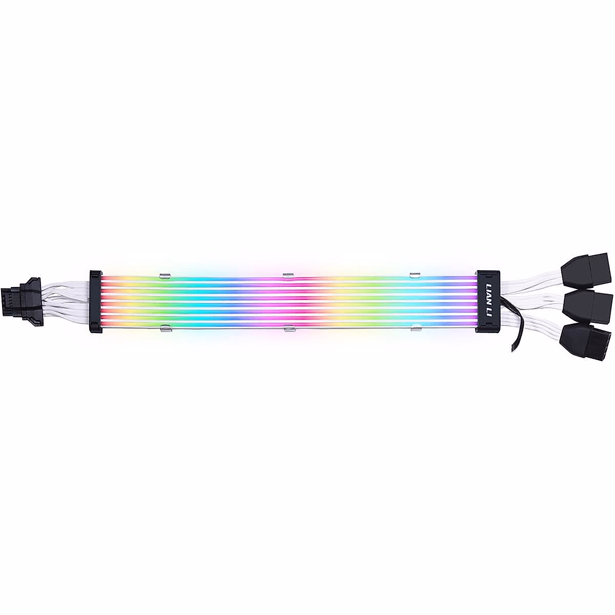 Lian-Li Strimer Plus V2 12VHPWR 3x 8-Pin Female to 12+4-Pin Male ARGB Extension Cable, 8-Light Guides