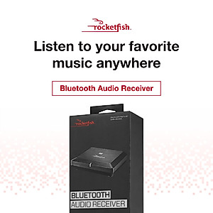 Rocketfish Bluetooth Audio Receiver - Wireless Transmitter for Home Sound System - in-Home Bluetooth Stereo Receiver with Eight-Device Memory - Wireless Speaker Receiver Ranges up to 100'
