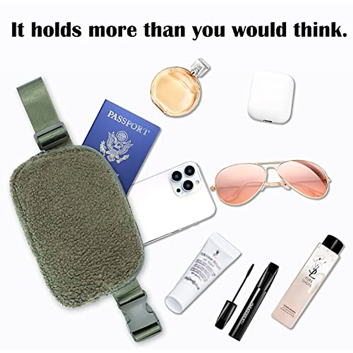 Sherpa Belt Bags Fleece Fanny Packs Fuzzy Crossbody Bag Adjustable Strap