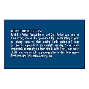 Zuke's Hip Action Dog Treats Peanut Butter and Oats Recipe, 6 Ounces (3 Pack)