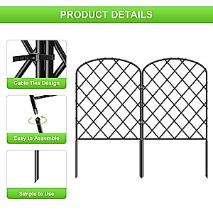 OUSHENG 25 Pack Decorative Garden Fence, Total 27ft(L) x 24in(H) Animal Barrier Border, Rustproof Metal Wire Section Edging Defence Fencing Panel for Outdoor Patio Garden Yard, Arched