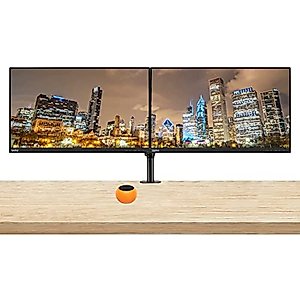Lenovo ThinkVision S24e-20 23.8" Full HD 1920 x 1080 WLED LCD Monitor 2-Pack Bundle with Mini Glow in The Dark Speaker, 250 Nit, FreeSync, HDMI-VGA, Raven Black, & Adjustable Desk Mount Monitor Stand