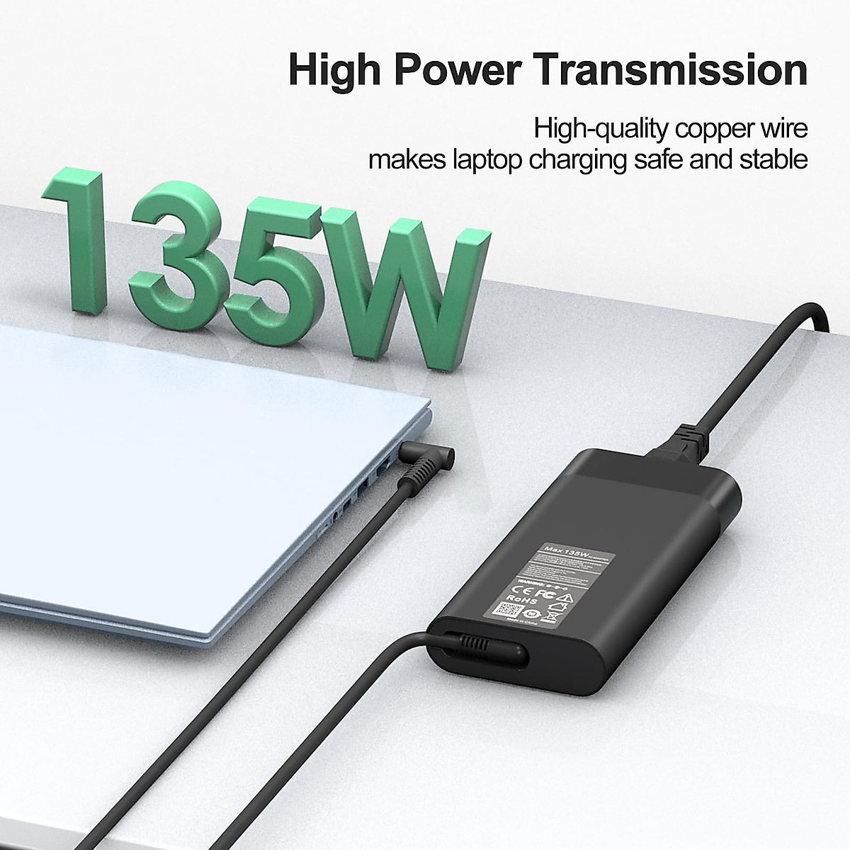 135W 90W HP Laptop Charger for HP Spectre x360 CTO 15t-df100, HP Pavilion Gaming 15 17 ec0013dx 15-ec0751ms HP OMEN 15-dc 17-an,L15534-001 TPN-DA11 TPN-CA13 AC Adapter Power Cord