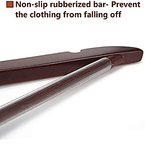 JS HANGER Multifunctional High Grade Solid Wooden Suit Hangers, Coat Hangers, Walnut Finish, 20-Pack