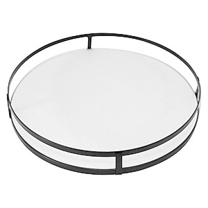 12" Wood Lazy Susan,Wooden Lazy Susan Organizer Display Stand,Turntable 360 Degrees Rotating Table Decor ,Round Lazy Susan for Countertop Cabinet or Dining Table,Farmhouse Table Decor.(White)