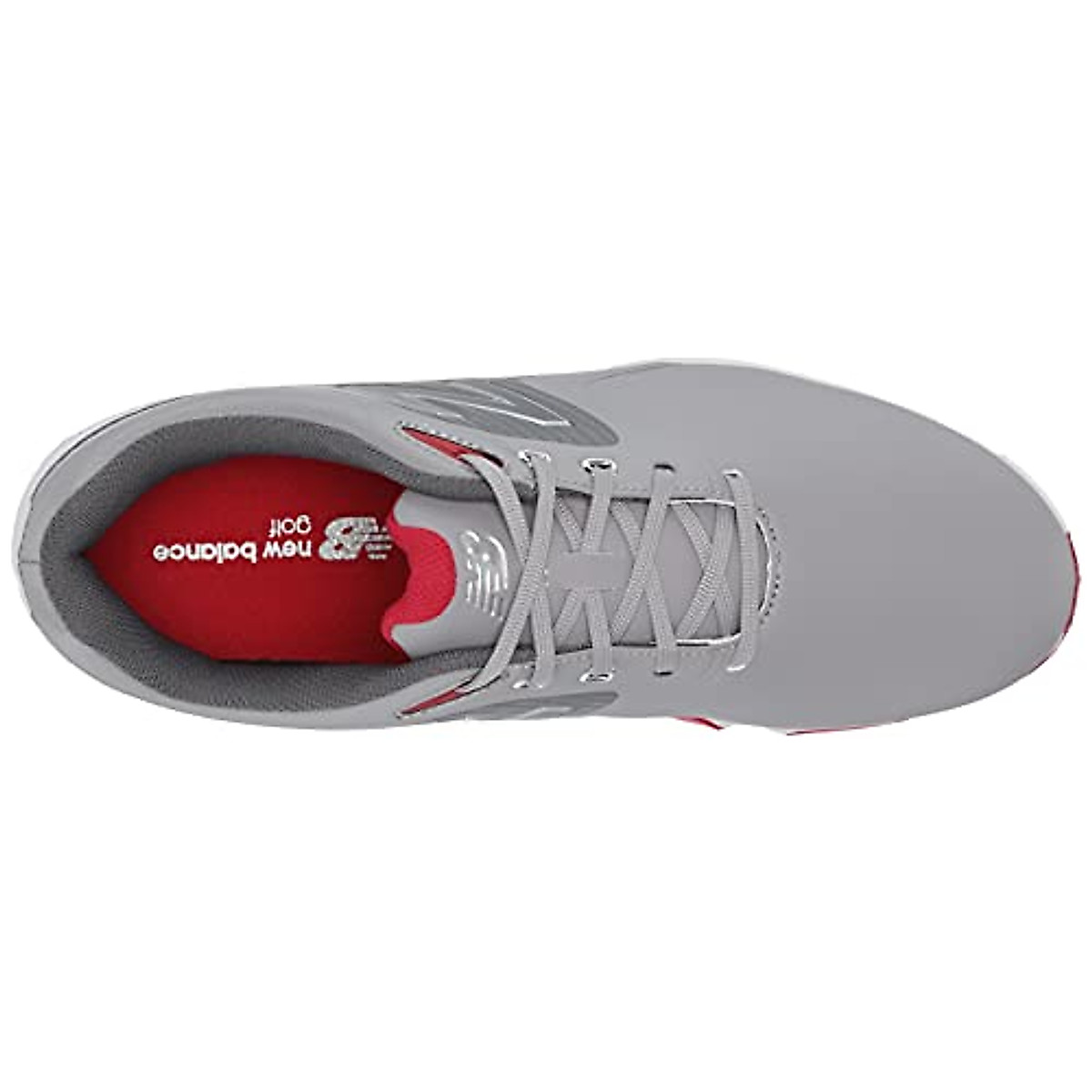 New Balance Men's Striker v2 Golf Shoe, Grey/Red, 9