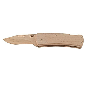 COLUMBIA RIVER KNIFE & TOOL CRKT Nathan's Knife Kit: Wooden Pocket Knife, Drop Point Blade Design with Working Lock Back, Craft Project, Great for Kids 1032 , Black