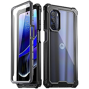 Poetic Guardian Case Designed for Motorola Moto G Stylus 5G (2022) Model #: XT2215, [6FT Mil-Grade Drop Tested], Full-Body Hybrid Shockproof Bumper Cover with Built-in Screen Protector, Black
