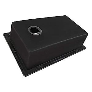 Ruvati 33 x 22 inch Drop-in Topmount Granite Composite Single Bowl Kitchen Sink Slope Bottom - Midnight Black - RVG1033BK