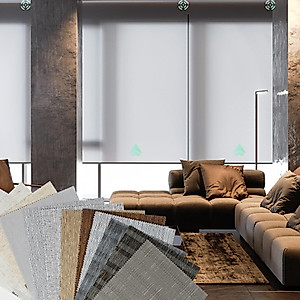 Yoolax Motorized Smart Blinds with Remote Control, Light Filtering Electric Shades Work with Alexa, Automatic Blinds for Windows Custom Blinds for Living Room, Multicolor