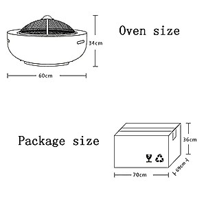 LEAYAN Garden Fire Pit Grill Bowl Grill Barbecue Rack Backyard Patio Garden Fireplace Grill Bowl Outdoor Fire Pit Table Outdoor Heaters & Fire Pits with Grill Grate for Heating