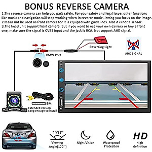Double Din Car Stereo Radio Voice Control Apple Carplay & Android Auto, 7In HD LCD Touch Screen Bluetooth 5.2, MP5 Player with Mirror Link, Front/Backup Camera, USB/SD A/FM Audio Receiver, Subwoofer