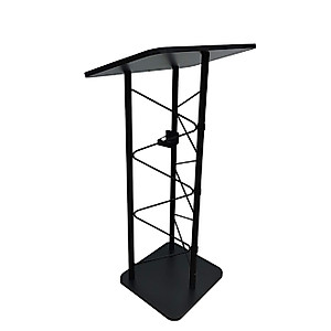 FixtureDisplays Truss Metal and Wood Podium 25" Wide Top Pulpit Lectern with A Cup Holder 11566-H