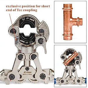 iCrimp Copper Tube fittings Crimping tool with 1/2,3/4 and 1-inch Jaw for ProPress copper fitting IWISS-1632AF