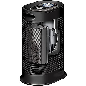 Honeywell AllergenPlus HEPA Tower Air Purifier, Airborne Allergen Reducer for Small Rooms (75 sq ft), Black - Wildlfire/Smoke, Pollen, Pet Dander, and Dust Air Purifier, HPA060