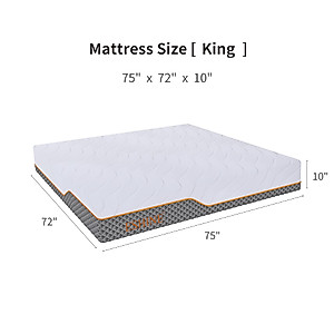 ESHINE Short King RV Mattress - 10" Hybrid RV Mattress, Shock-Absorbing and Pressure-Relieving, for RVs, Campers & Trailers