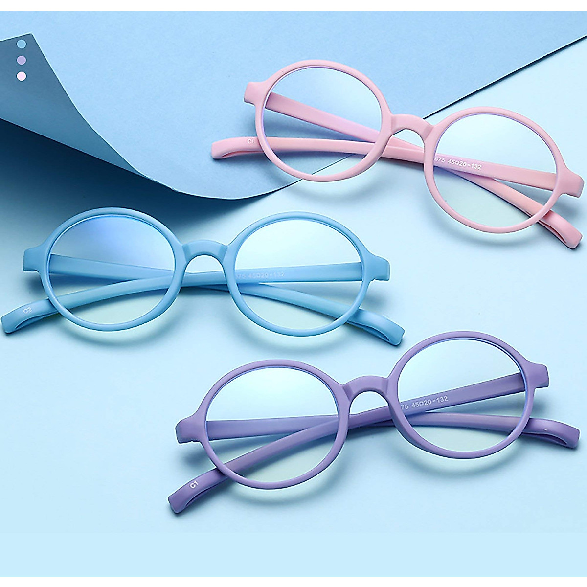 UBUJI Kids Blue Light Blocking Glasses - Anti Bluelight Glasses for Kids Age 3-12, Non Prescription Blue Light Gaming Glasses for Kids Girls Boys - Pink