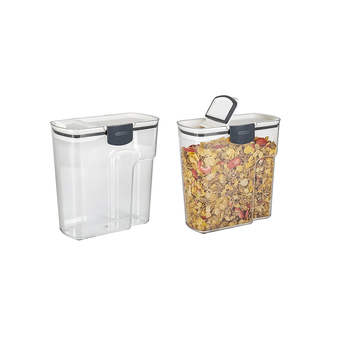 Progressive International Prepworks ProKeeper 2- Piece Kitchen Clear Food Baker's Kitchen Storage Organization Canister Set (Large Cereal 4.5-Quart)