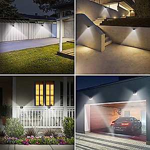 LANSOW Solar Motion Sensor Light Outdoor, [6 Pack/3 Modes/40 LED] Solar Powered Security Lights Wireless IP 65 Waterproof Lights for Wall Deck Yard Garage Porch Garden Patio Fence(6pk-Black)