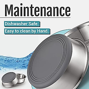 PEGGY11 Stainless Steel Metal Dog Bowls, Food Grade, BPA Free, Premium Pet Bowls for Food Water, Nonslip Rubber Bottom, Dishwasher Safe, Easy to Clean, 3.8 Cup, 2 Pack