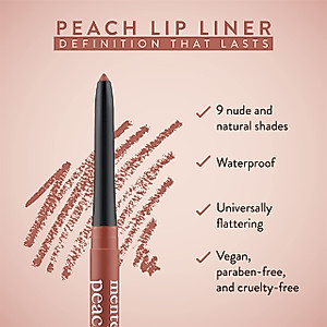Mented Cosmetics Lip Liner for Women, Dark Brown Lipliner Lip Pencil, Waterproof Lipliner, Vegan + Cruelty Free Makeup, Peach