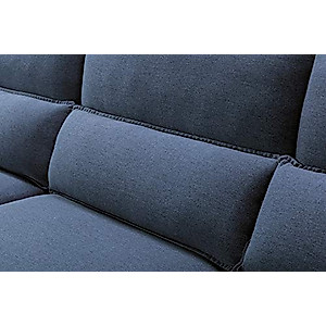 American Eagle Furniture AE-L550 Modern Fabric Upholstered Right Facing Sectional, 98", Blue