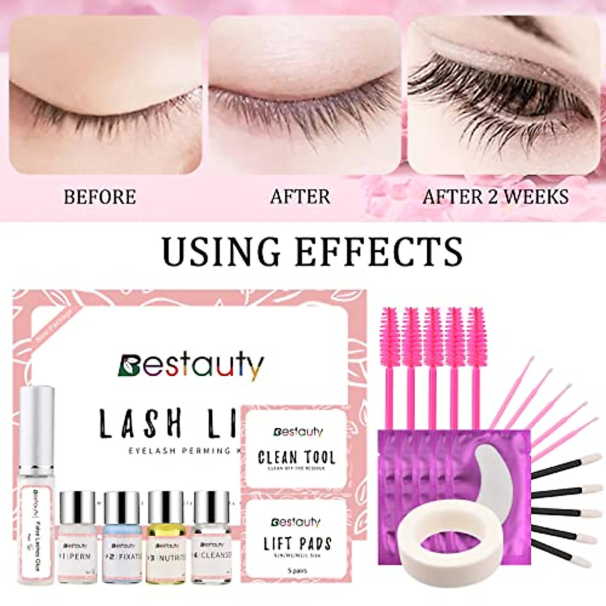 Bestauty Eyelash Lifting Set, Lash Lifting Kit Eyelash Curling Makeup Tools DIY Eyelash Extension Kit Lash Lift Kit Semi-Permanent Curling Suitable for Salon Home Use