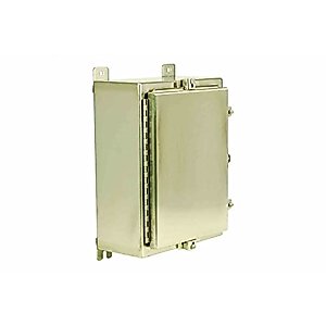 Stainless Steel Power Enclosure - 24" x 20" x 6" - (23) 40A CBS (31) Hubs - Flip Cover Lid Natural Finish