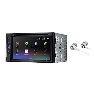 Pioneer in-Dash Double Din WVGA Display Built-in Bluetooth Multimedia DVD CD MP3 USB AM/FM Touchscreen Dual Phone Connection Car Stereo Receiver/Free Alphasonik Earbuds