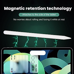 Touch Screen Pen Easy Operation Glossy Writing Magnetism Palm Rejection Tablet Stylus for Pro 9.7 in 2016 (White)