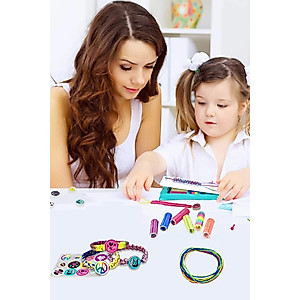 TOYTION Friendship Bracelet Kit for Teen Girls, DIY Charm Bracelet Loom Making Kits Toys for 6 7 8 9 10 11 12 Year Old Girls, Arts and Crafts Jewelry Maker Tools, multicolor, M, MBK-291