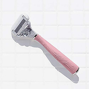 Flamingo Womens 5-blade Razor with Replacement Blade Cartridge - Desert Rose
