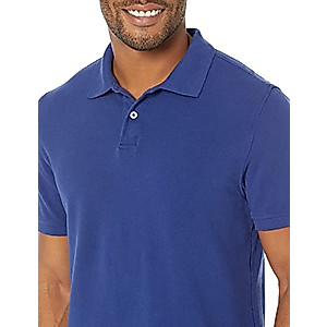 Amazon Essentials Men's Slim-Fit Cotton Pique Polo Shirt, Navy, Medium
