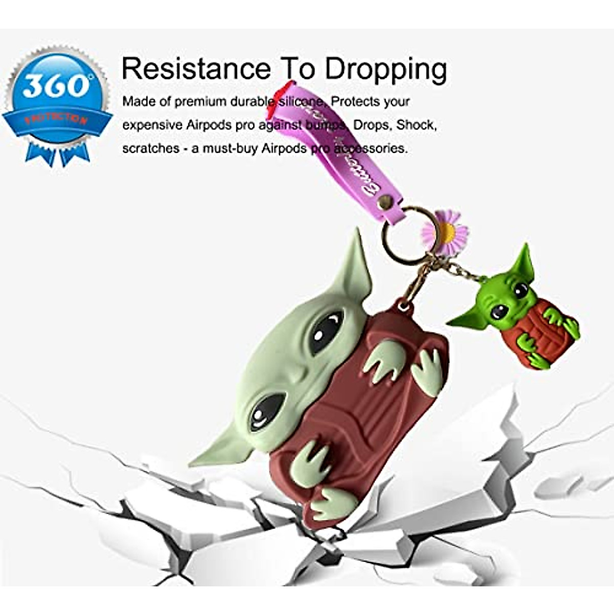 for Airpod Pro Case Soft Silicone Cute Cartoon Kawaii Funny Cover Fashion Protective Skin Accessories Keychain Girls Teens Cases for AirPod Compatible with Airpod Pro (Pro youda Baby)