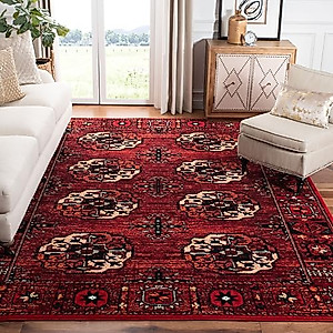 SAFAVIEH Vintage Hamadan Collection Area Rug - 9' x 12', Red & Multi, Oriental Traditional Persian Design, Non-Shedding & Easy Care, Ideal for High Traffic Areas in Living Room, Bedroom (VTH212A)