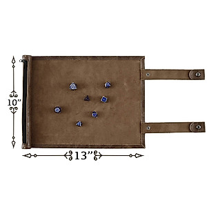Forged Dice Co Scroll Dice Tray and Rolling Mat with Zippered Dice Holder - Storage Pouch Holds up to 14 Metal or Plastic Polyhedral Dice - Compatible with DND and Dungeons & Dragons Game Dice