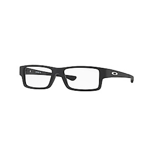 Oakley Youth OY8003 Airdrop XS Rectangular Prescription Eyewear Frames, Satin Black/Demo Lens, 50 mm
