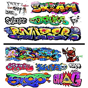 N Scale 1:160 Graffiti Waterslide Decals 2-Pack Set #22 - Weather Your Rolling Stock & Structures!