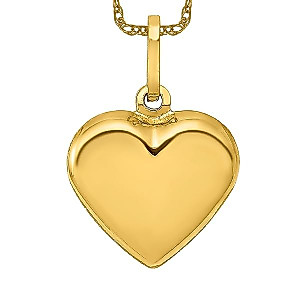 IceCarats 14K Yellow Gold Heart Necklace Love Pendant Charm 15mm x 10mm Only