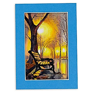 12x12 Mat for 8x8 Photo - Precut Bay Blue Picture Matboard for Frames Measuring 12 x 12 Inches - Bevel Cut to Display Art 8 x 8 Inches - Acid Free Pack of 100 MATS with Backing Boards & Clear Bags