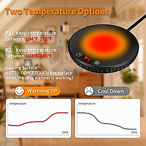 LAMONKE Coffee Mug Warmer, Electric Cup Warmer for Desk Office Home Use, Mug Warmer with 2 Settings, 8-Hours Auto Shut Off, Warmer Heating Plate, Electric Beverage Warmer for Cocoa, Tea, Milk (No Cup)
