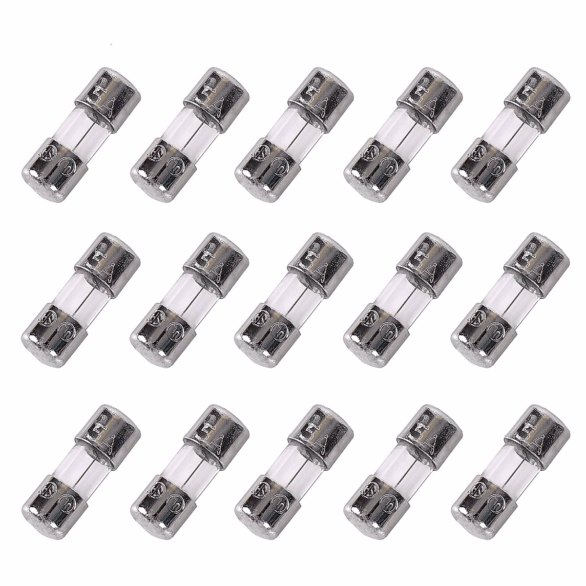HSTECH 15 Pack F5AL 125V Fast-Blow Fuse 0.14 x 0.39 inch / 3.6 x 10 mm 5A 5amp 125V Glass Fuses Widely Used for Electric Equipment, Fan Plug, Home Appliance, and so on.