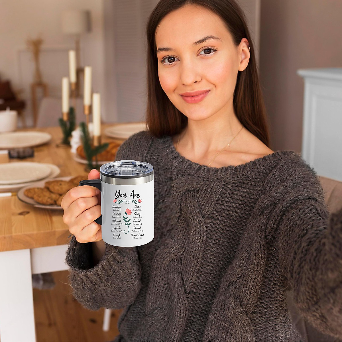 Bible Verse Mug & Gift Box, Christian Gifts for Women Faith - Inspirational Gifts for Women, Religious Gifts for Women & Spiritual Gifts For Women, Coffee Tumbler For Women & Men Catholic Gifts (14oz)