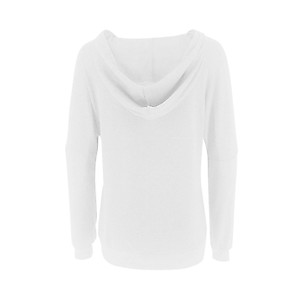 PRETTODAY Women's Casual Lightweight Hoodies Long Sleeve Color Block Sweatshirts Loose Pullover Tops with Pocket (White,Large)