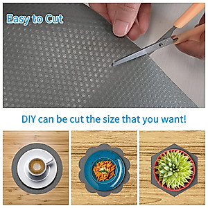 Bloss Plastic Shelf and Drawer Liner Non Adhesive Cupboard Liner Waterproof Shelf Liners for Cabinets, Storage, Desks, Bathroom, Kitchen - Grey 17.7"×59"